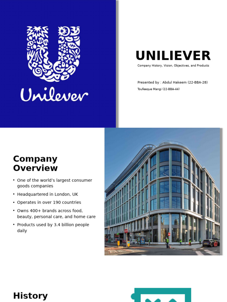 Unilever: History, Vision, and Products | PDF | Unilever | Economies