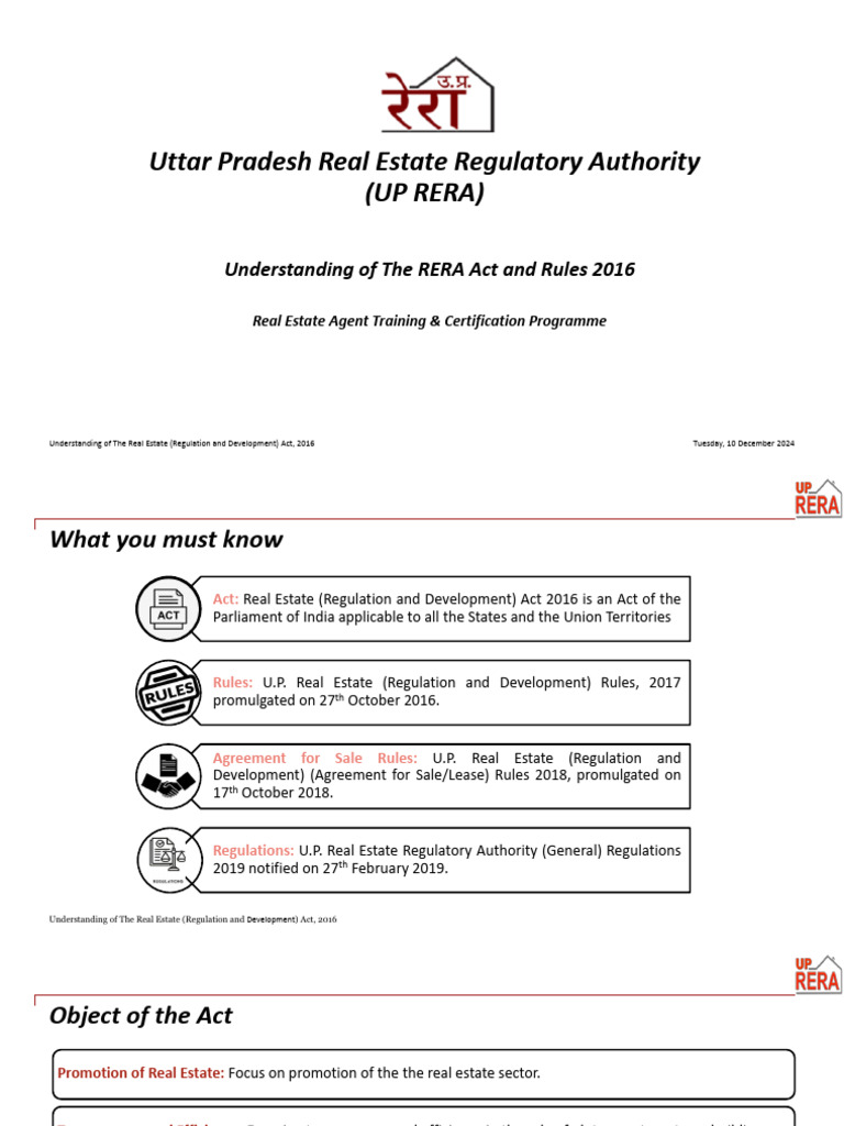 RERA Act 2016: Real Estate Agent Guide | PDF | Appeal | Justice