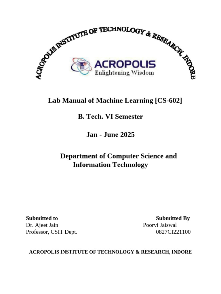 Isha Manual Machine Learning | PDF | Regression Analysis | Dependent ...