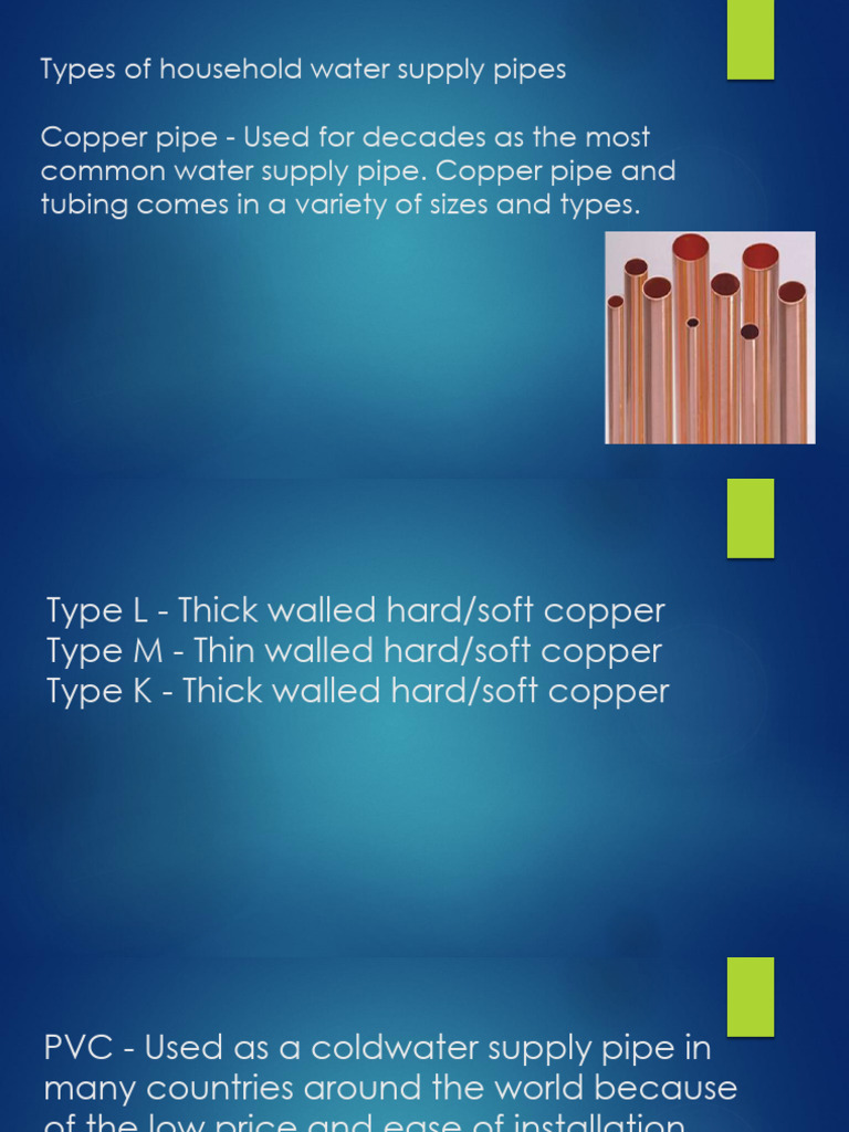 3.water Supply Pipies, Fittings, Valves | PDF | Pipe (Fluid Conveyance ...
