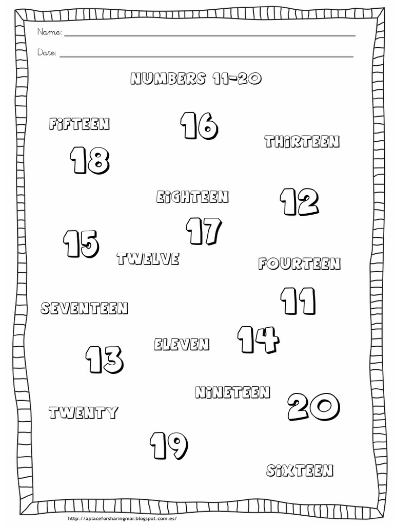 Read and Match Numbers 11-20 | PDF