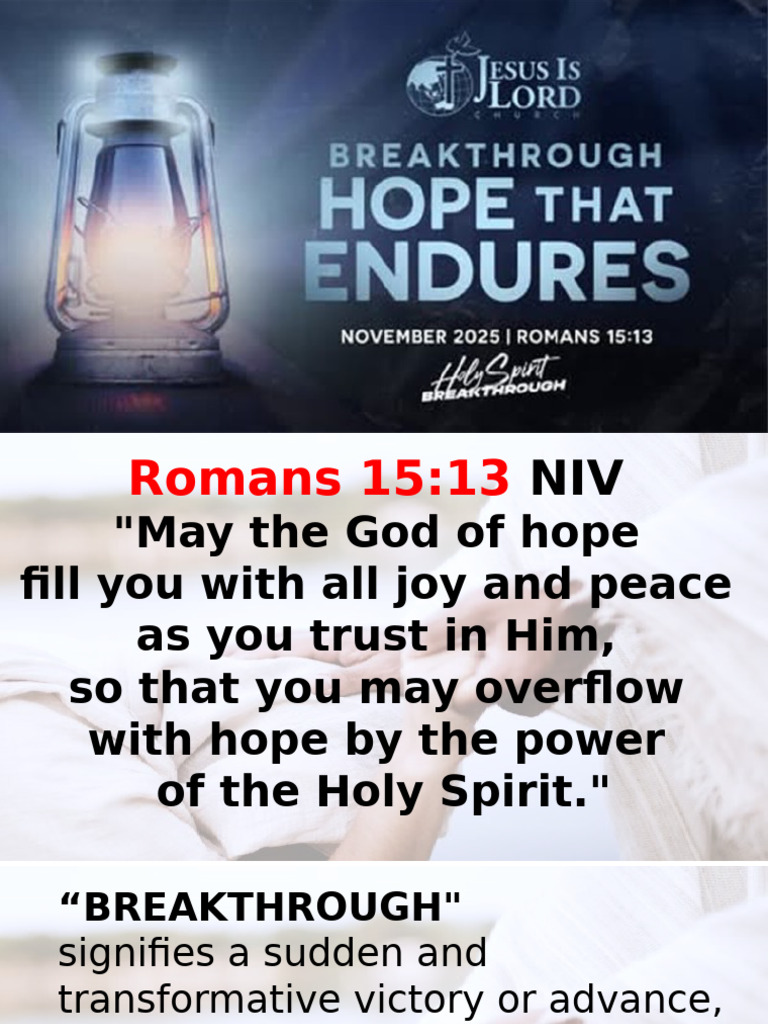 Breakthrough Hope That Endures | PDF | Jesus | God