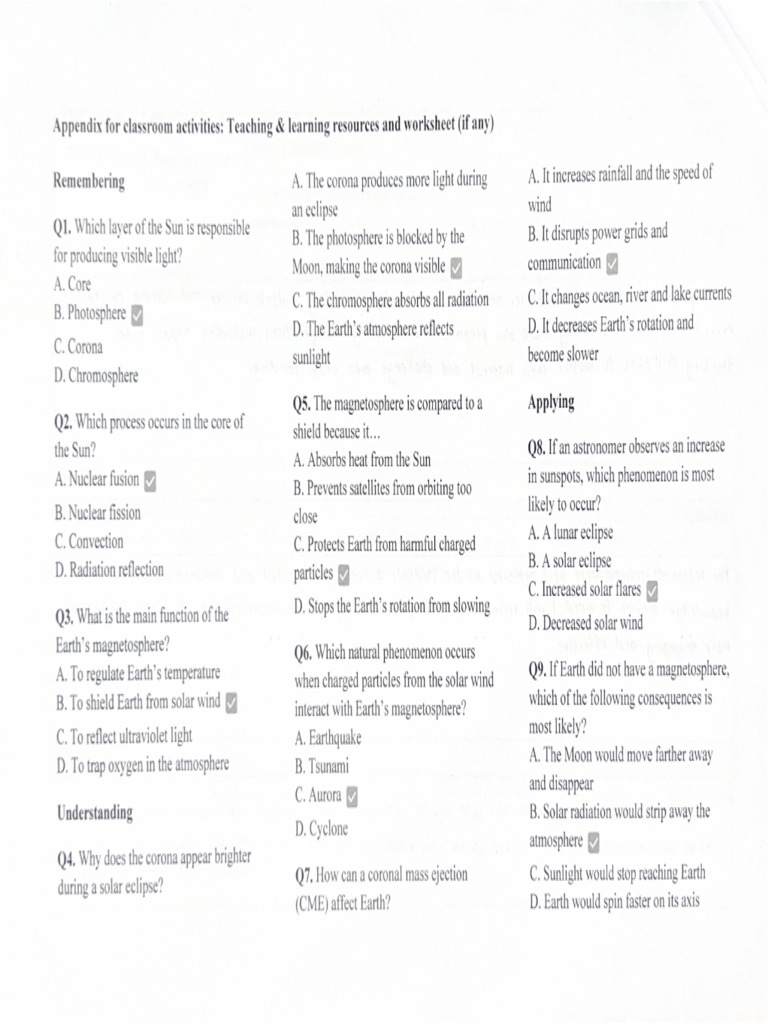 Appendix For Classroom Activities Teaching & Learning Resources | PDF