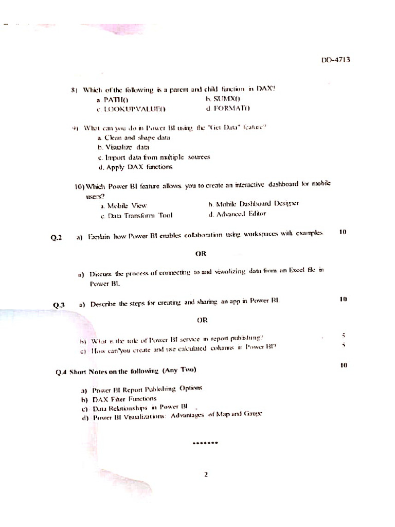 PBI Question Paper | PDF