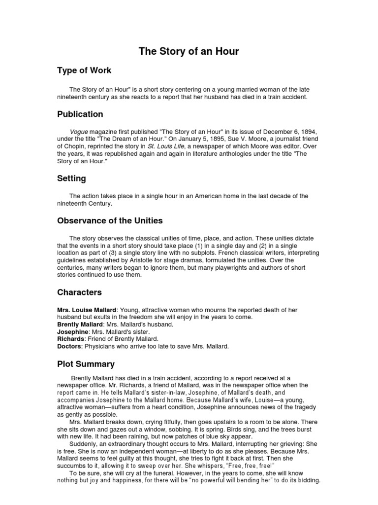 The Story of An Hour | PDF