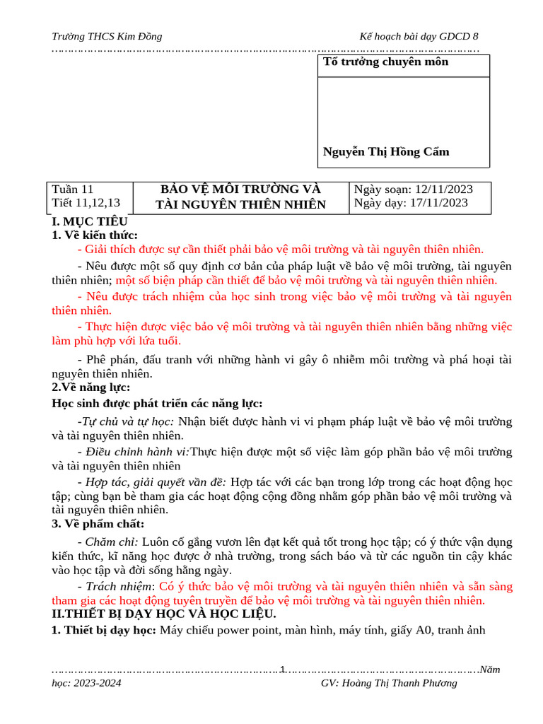 Tuần 11,12,13 GDCD 8 | PDF