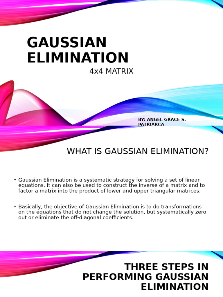 Gaussian Elimination Jelai | PDF | Matrix (Mathematics) | Linear Algebra