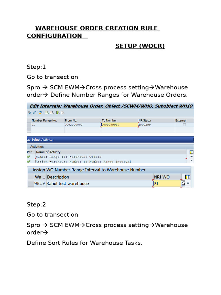 Warehouse Order Creation Setup Guide | PDF | Warehouse
