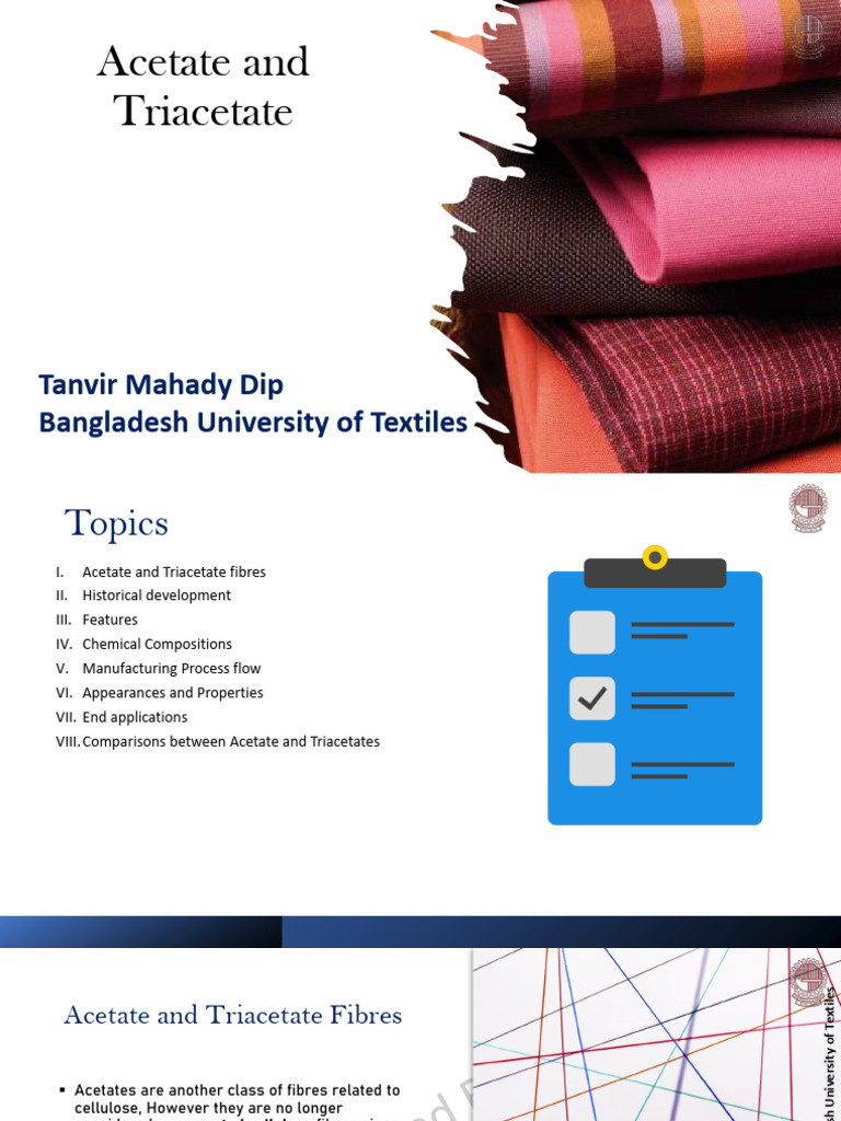Chapter 3. Acetate and Triacetate | PDF | Fibers | Cellulose
