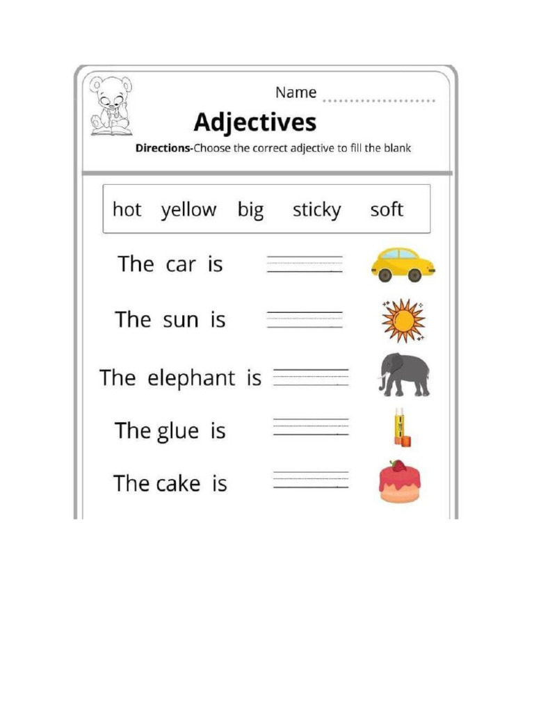 Adj Worksheet | PDF