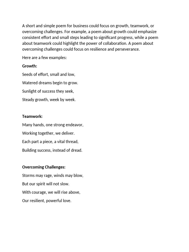 Poems For Business | PDF