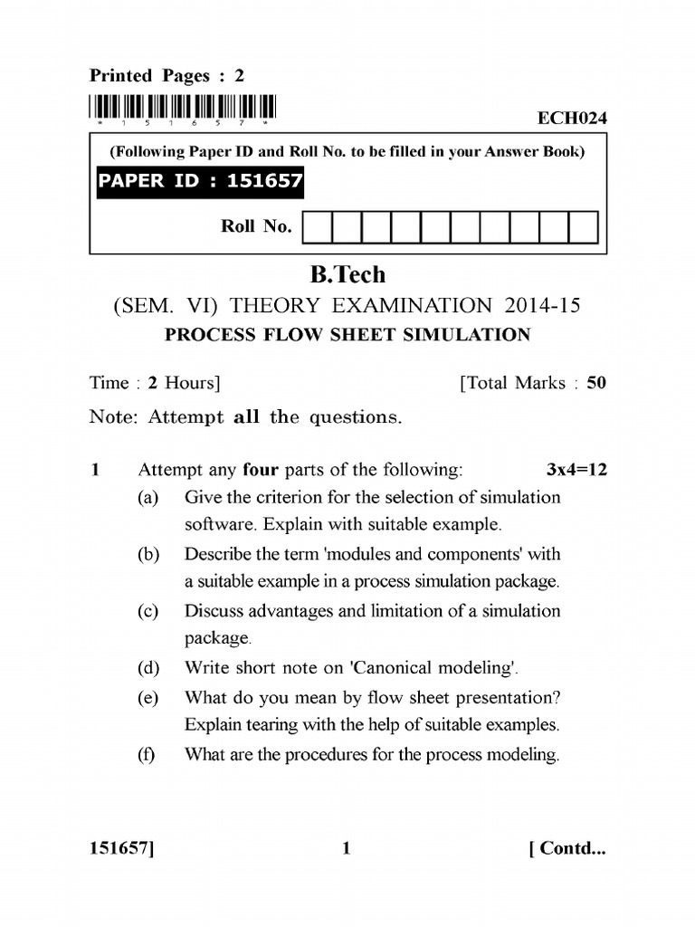 Process Flow Sheet Simulation | PDF