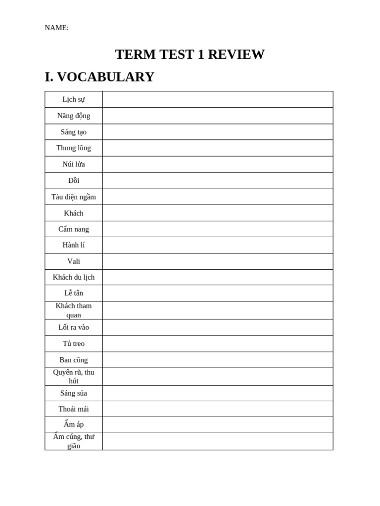 Term Test 1 Practice 1 | PDF