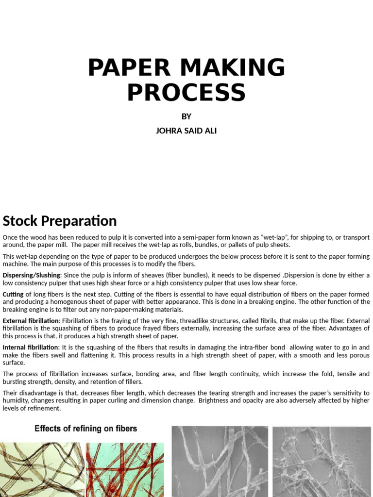 Paper Making Process | PDF | Pulp (Paper) | Paper