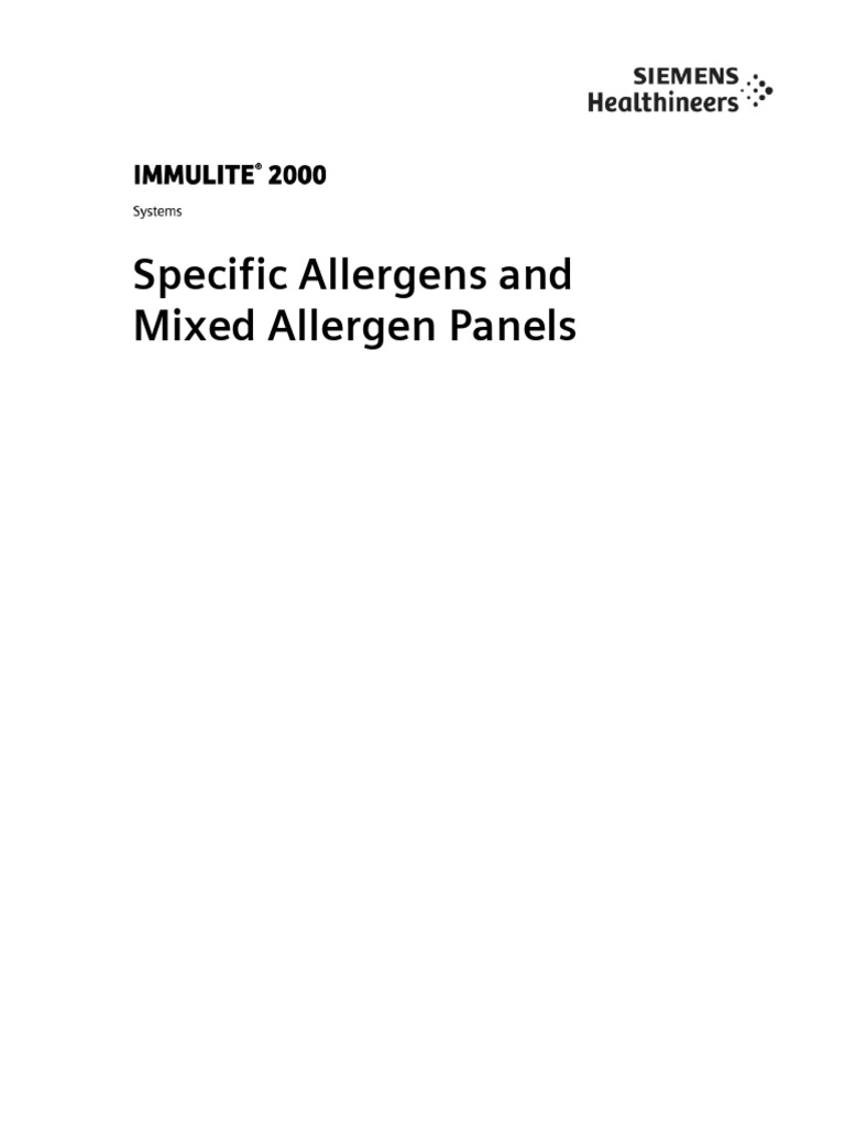 Specific Allergens and Mixed Allergen Panels - IMMULITE 2000 Systems ...