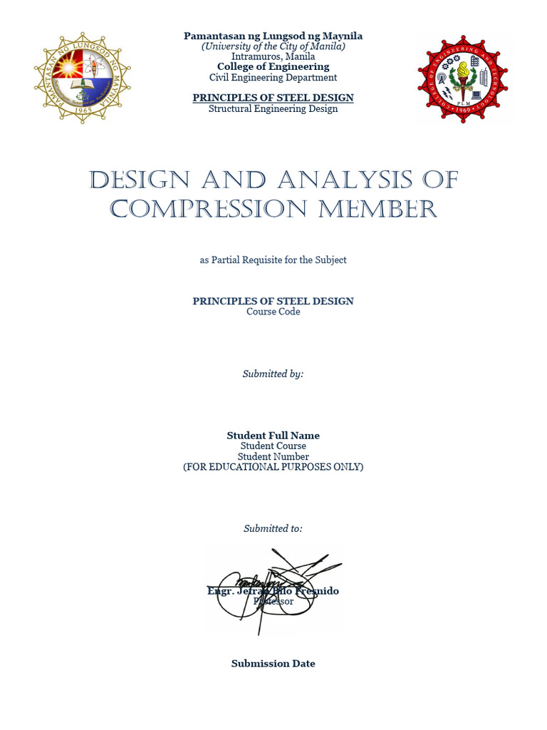 Steel Design: Compression Member Analysis | PDF | Strength Of Materials ...