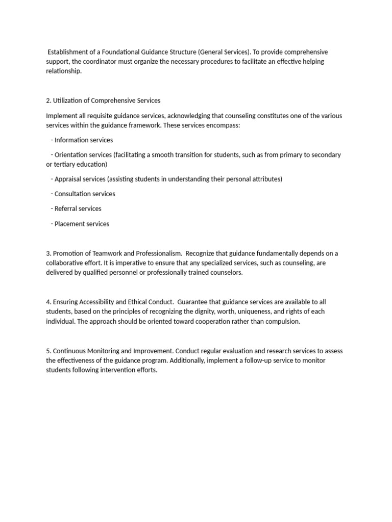 Guidance Structure for Student Support | PDF