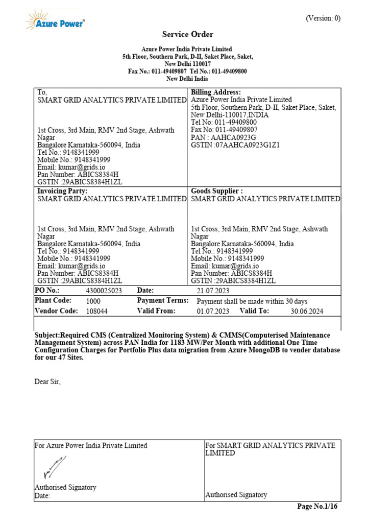 Azure PO Masked | PDF | Indemnity | Arbitration