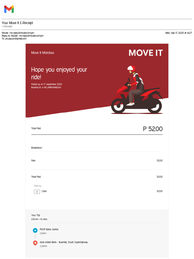 Gmail - Your Move It E-Receipt | PDF