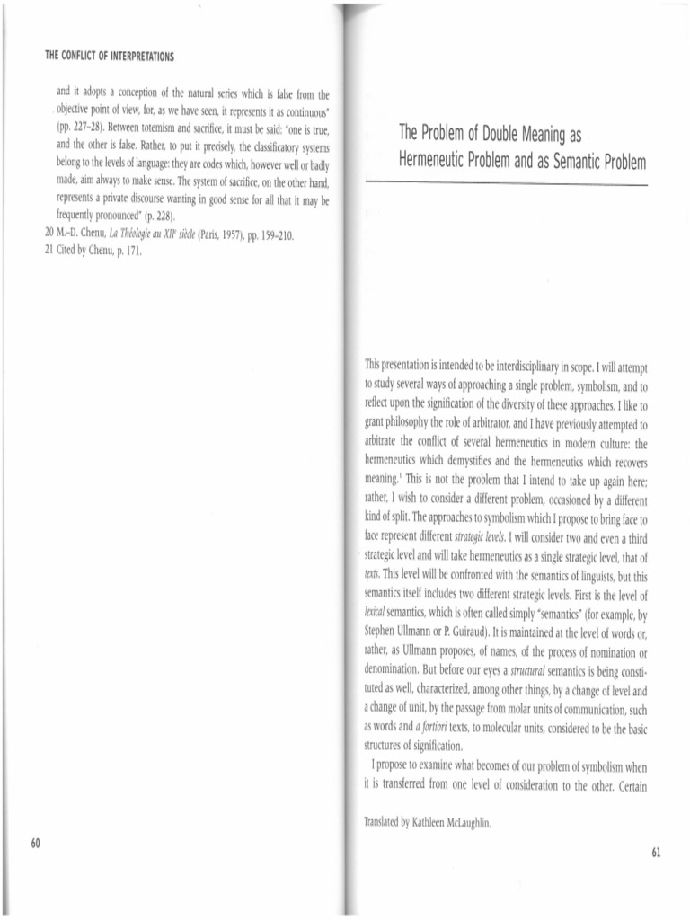 (1027) The Problem of Double Meaning As Hermeneutic Problem and As ...