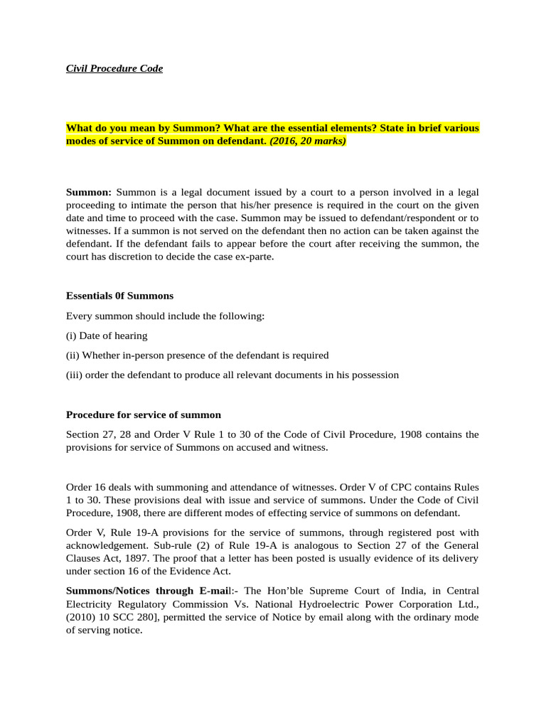 Civil Procedure Code | PDF | Lawsuit | Estoppel