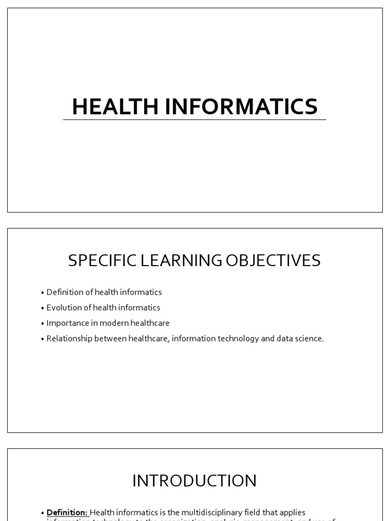 Evolution and Scope of HIT in Healthcare | PDF | Health Informatics ...