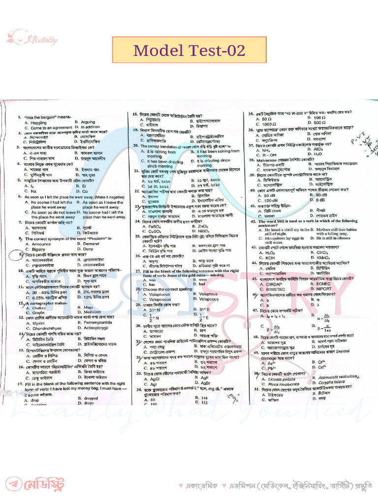 Retina Model Test 15 Ti Test 2024 | PDF