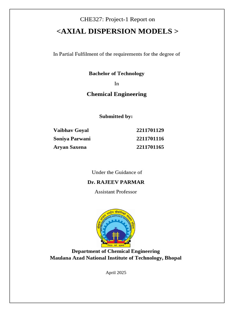 Axial Dispersion Models in Chemical Engineering | PDF | Fluid Dynamics ...