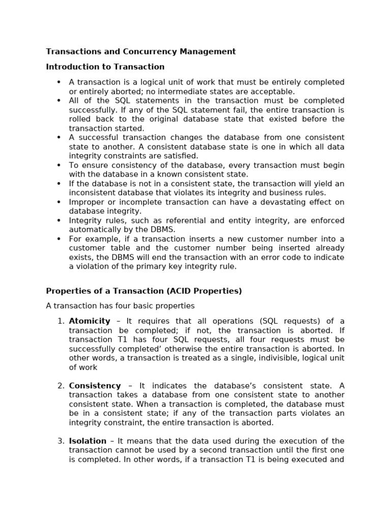 Unit IV(Rdbms) | PDF | Database Transaction | Databases