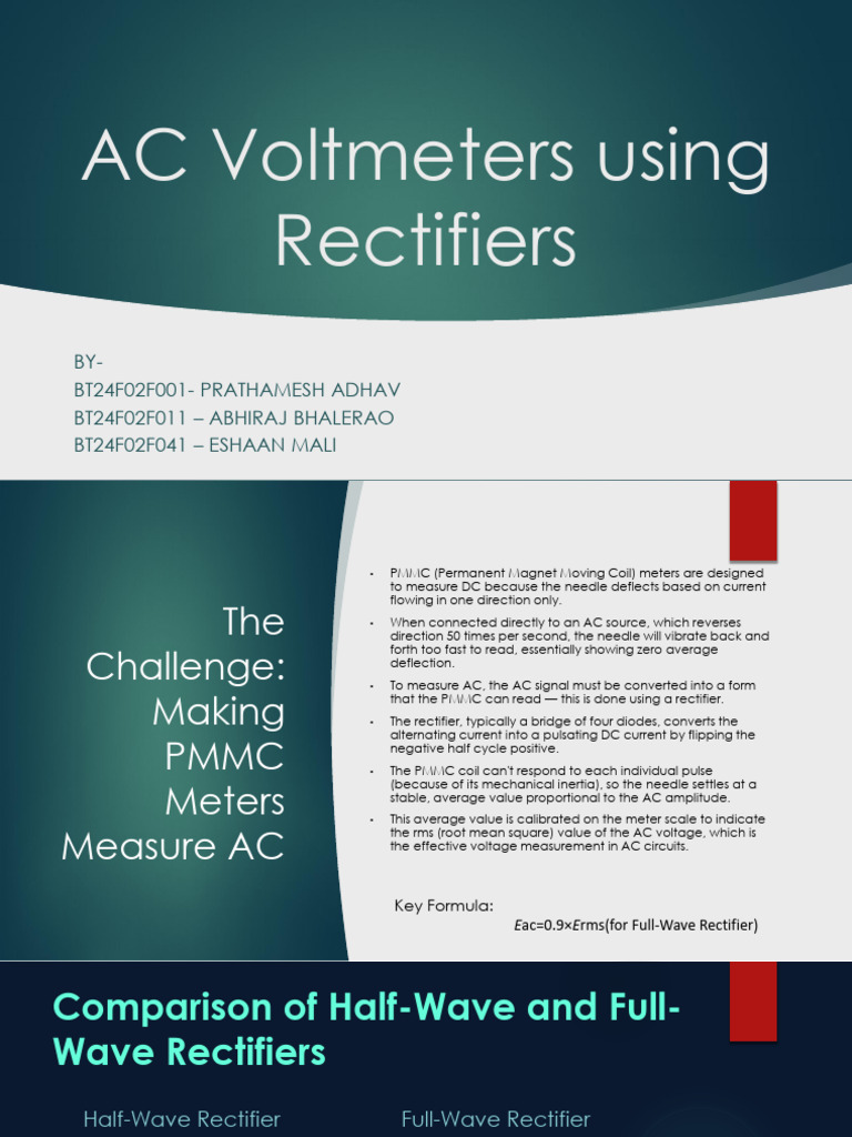 AC Voltmeter With Rectifier | PDF | Rectifier | Quantity