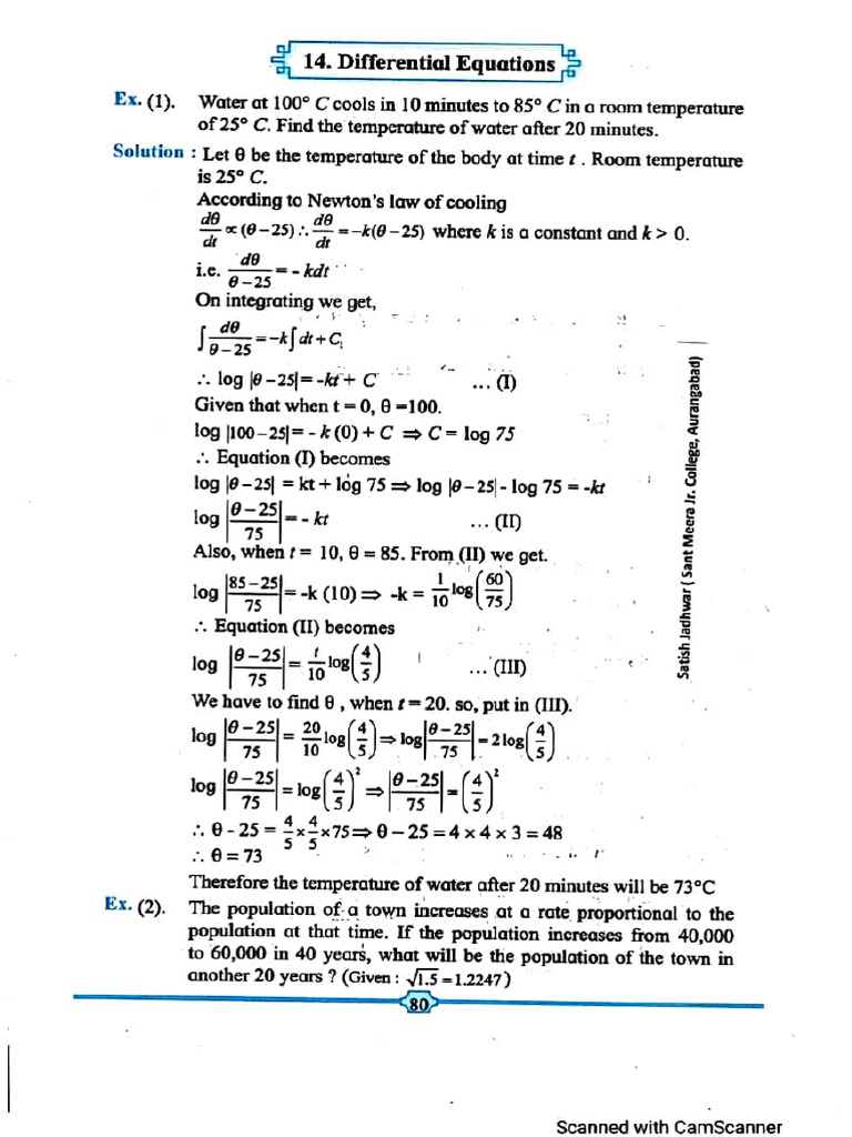 Differential Equations | PDF | Radioactive Decay | Ionizing Radiation