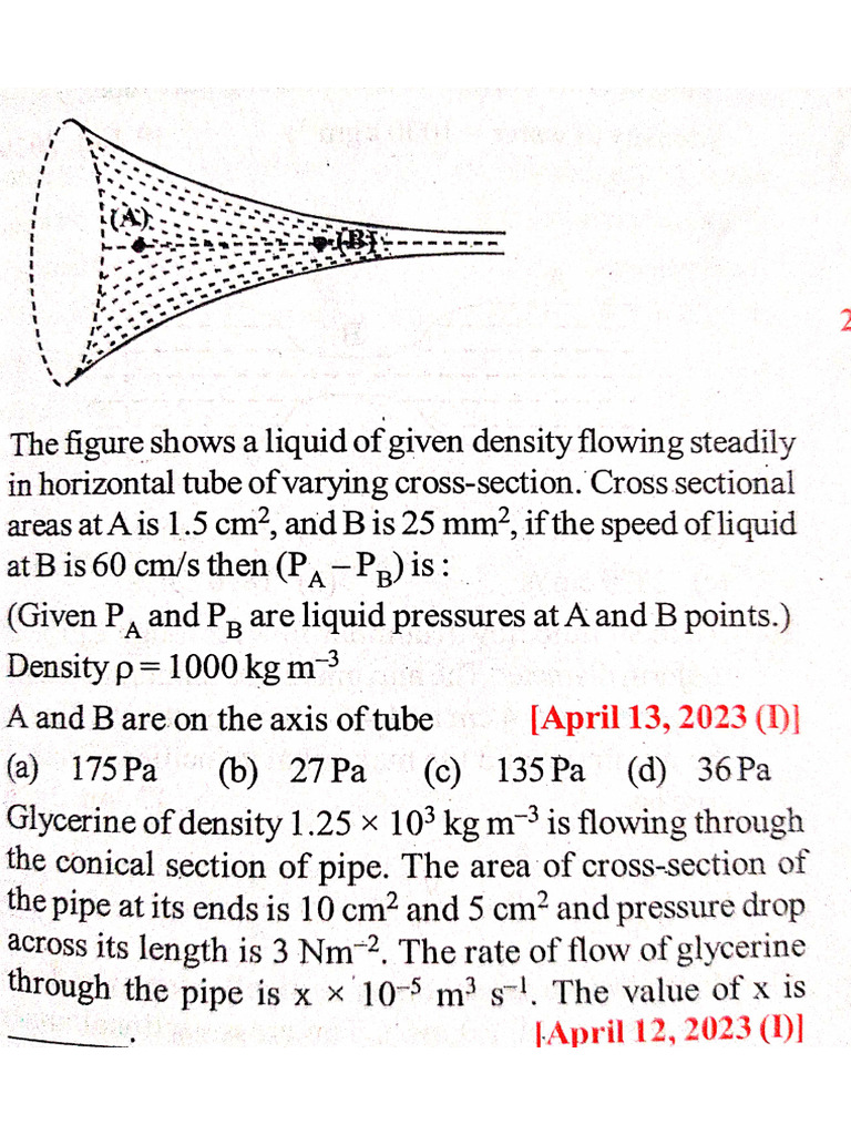 Fluids Class Test | PDF