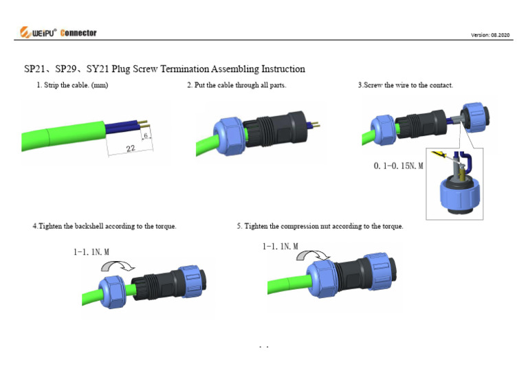Cable Assembling Instruction SP Plug Screw | PDF