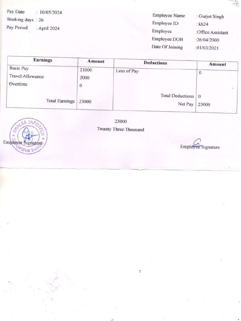 Salary Slips | PDF