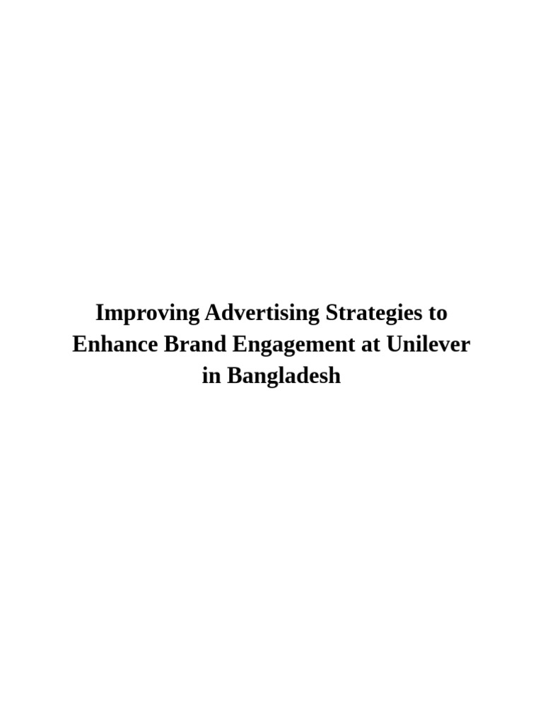 Unilever Bangladesh: Optimizing Ads for Engagement | PDF | Advertising ...