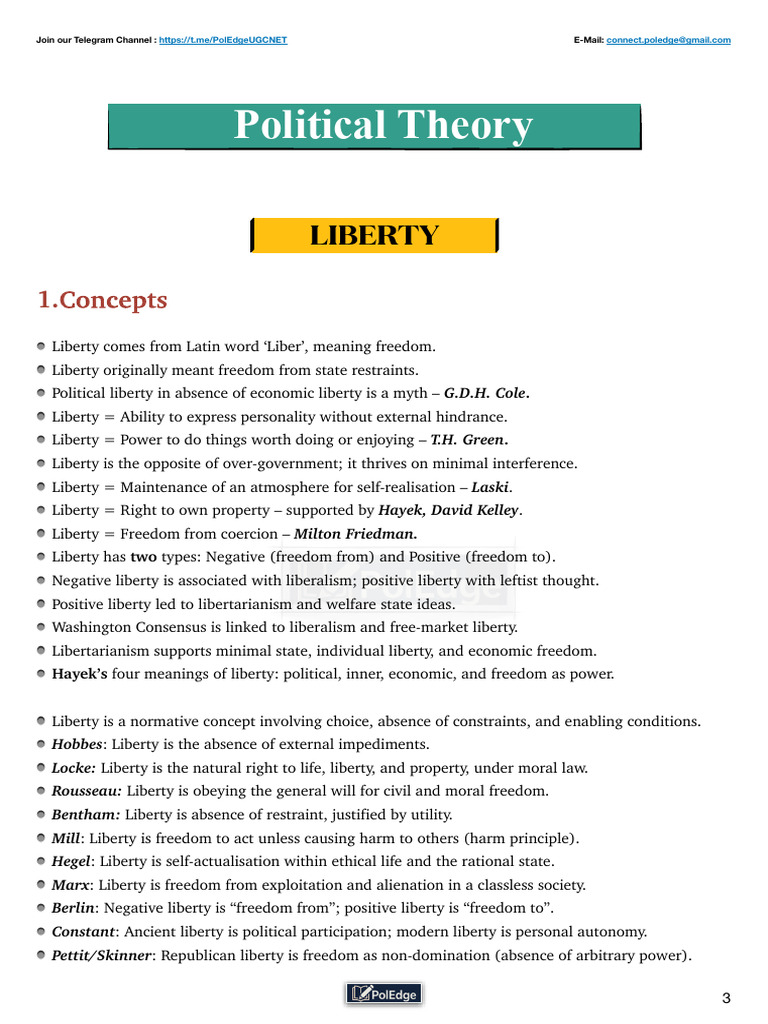 Understanding Political Liberty Concepts | PDF | Liberty | Equal ...