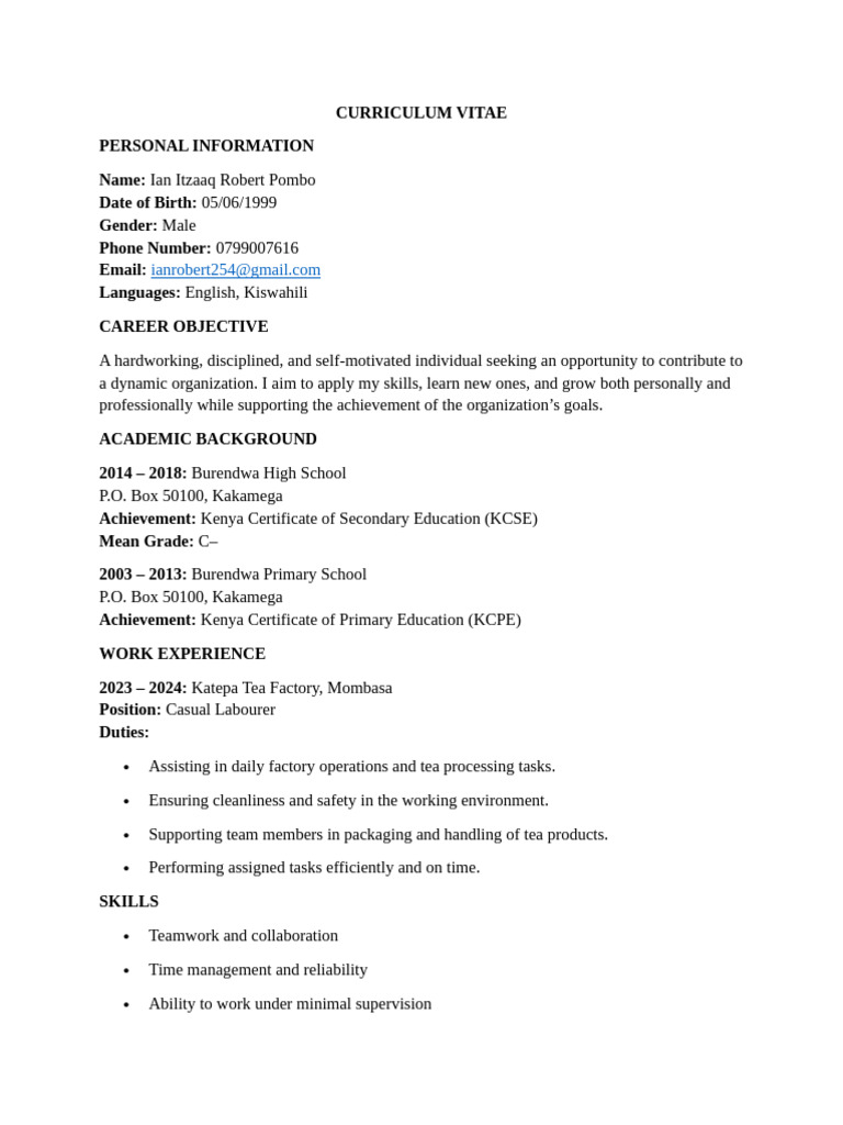 Curriculum Vita1 | PDF