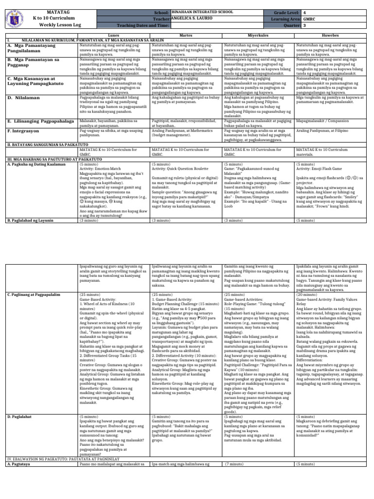 GMRC q3 Week 2 | PDF