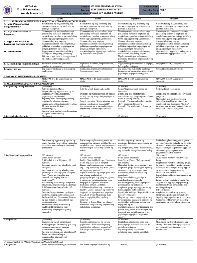 GMRC q3 Week 2 | PDF