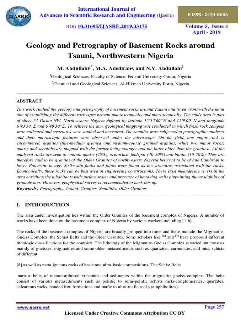 Geology and Petrography of Tsauni Rocks | PDF | Granite | Minerals
