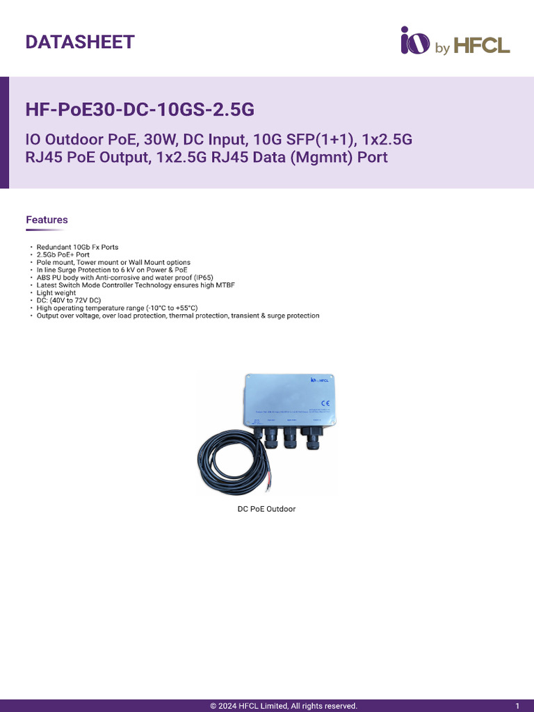 Datasheet_HF_POE30_DC_10GS_2-5G (1) | PDF | Power Engineering ...