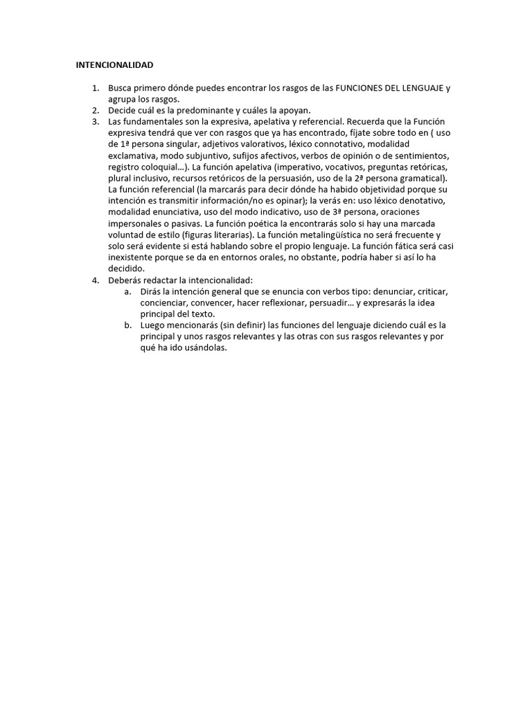 Cómo Hacer La Intencionalidad | PDF