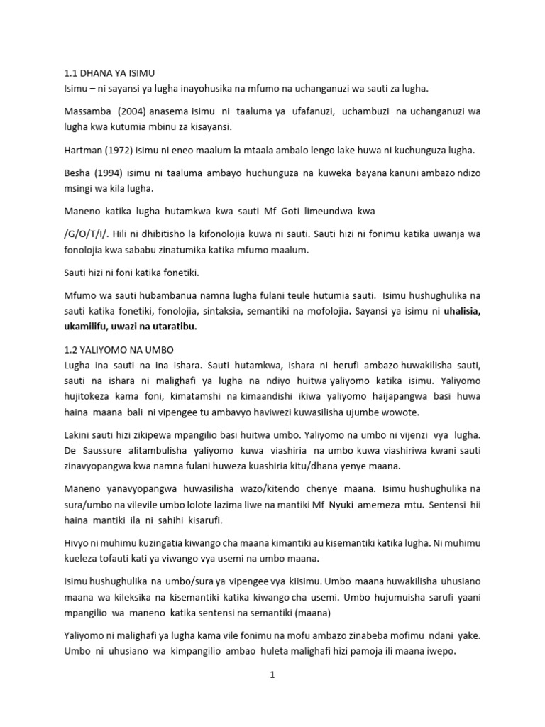 ISIMU - KISW 111(1) | PDF