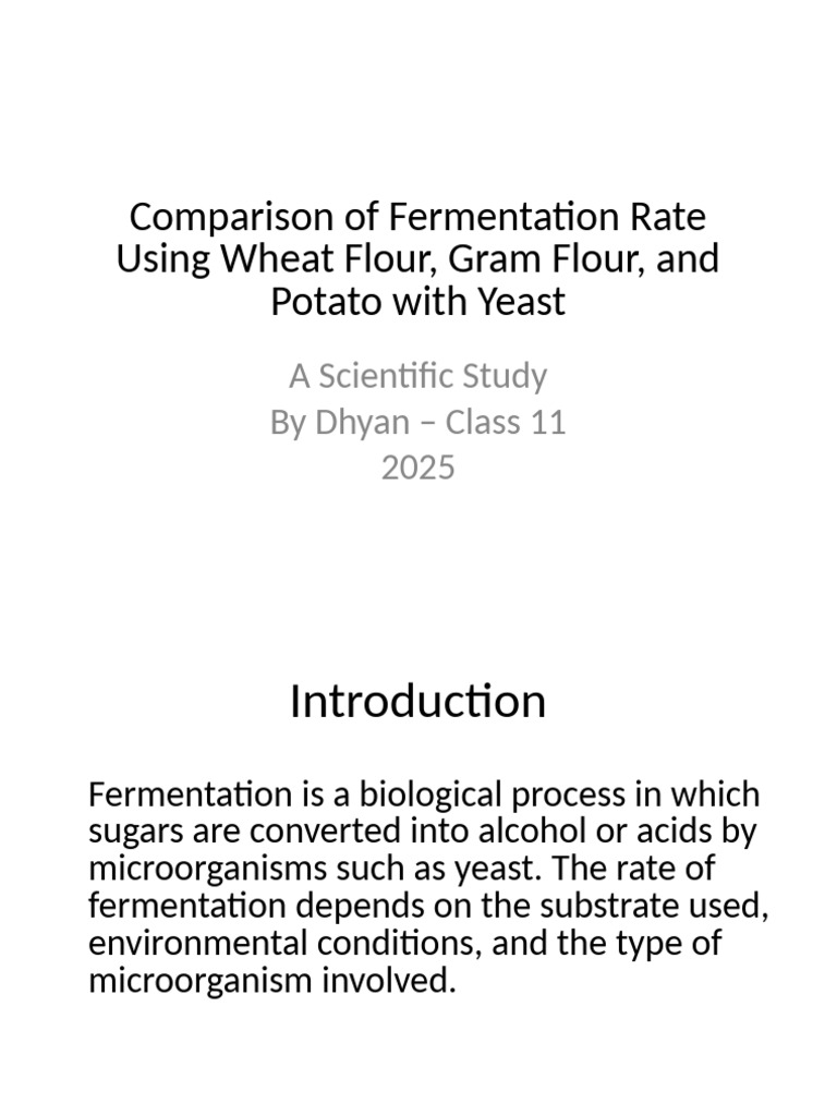 Fermentation Rate Comparison Dhyan With Images | PDF | Fermentation | Yeast