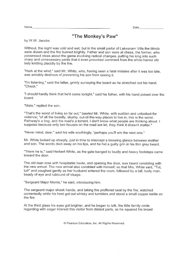 Monkey's Paw - Story Only | PDF