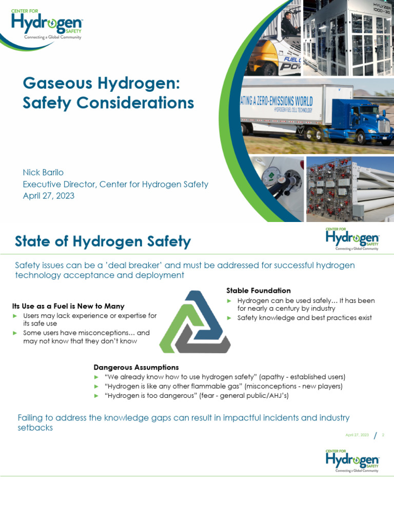 Gaseous Hydrogen Safety Considerations | PDF | Liquid Hydrogen | Hydrogen