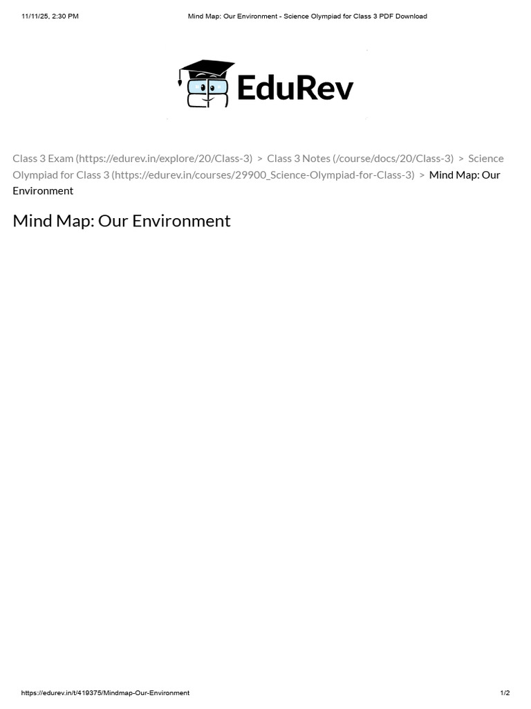Mind Map - Our Environment - 10 | PDF