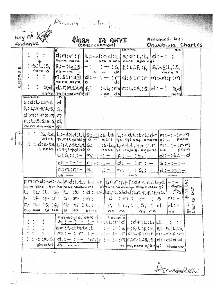 Nara Ja Anyi (Consecration Hymn) - Onwubuya Charles | PDF