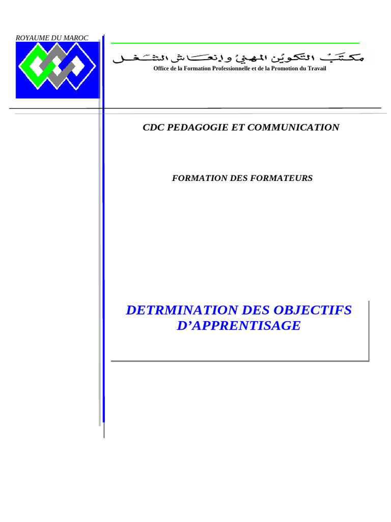 Détermination des Objectifs Pédagogiques | PDF | Pédagogie | Apprentissage