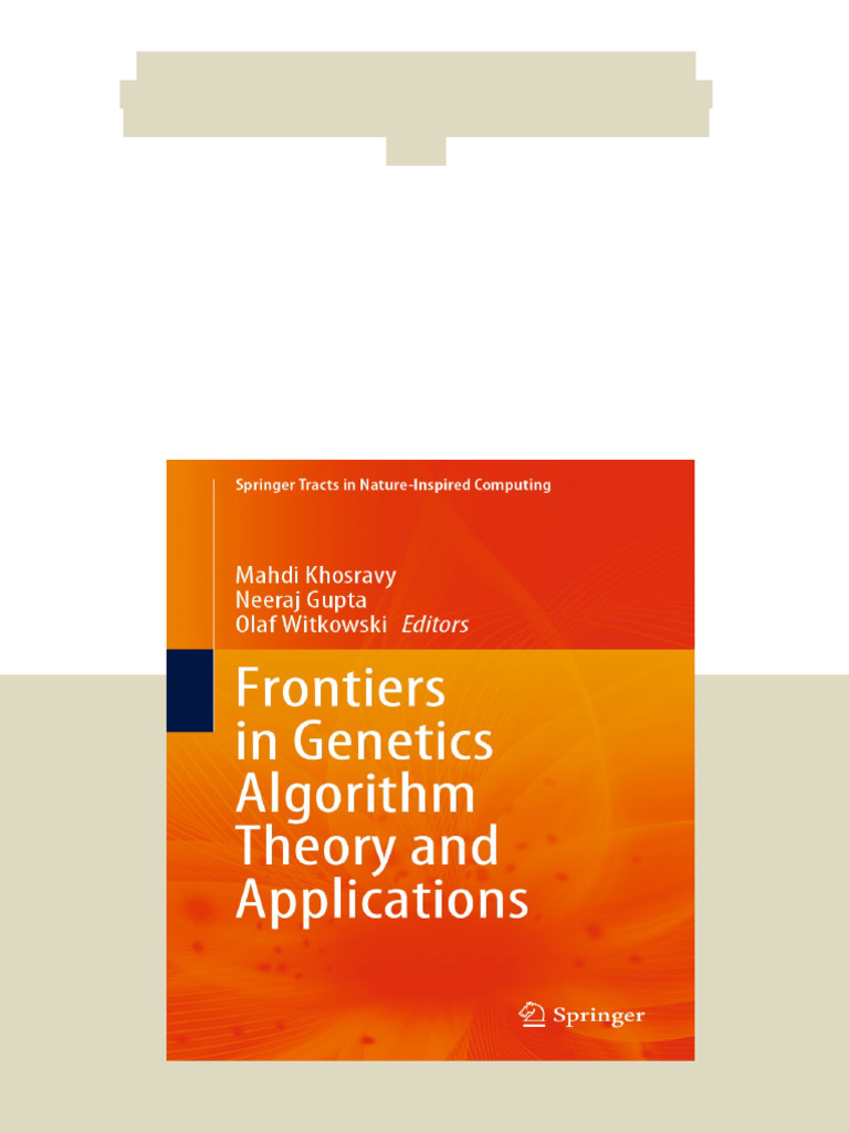 (Ebook) Frontiers in Genetics Algorithm Theory and Applications by Mahdi Khosravy & Neeraj Gupta ...